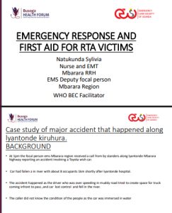 Busoga Health Forum[BHF] | EMERGENCY RESPONSE AND FIRST AID FOR RTA ...